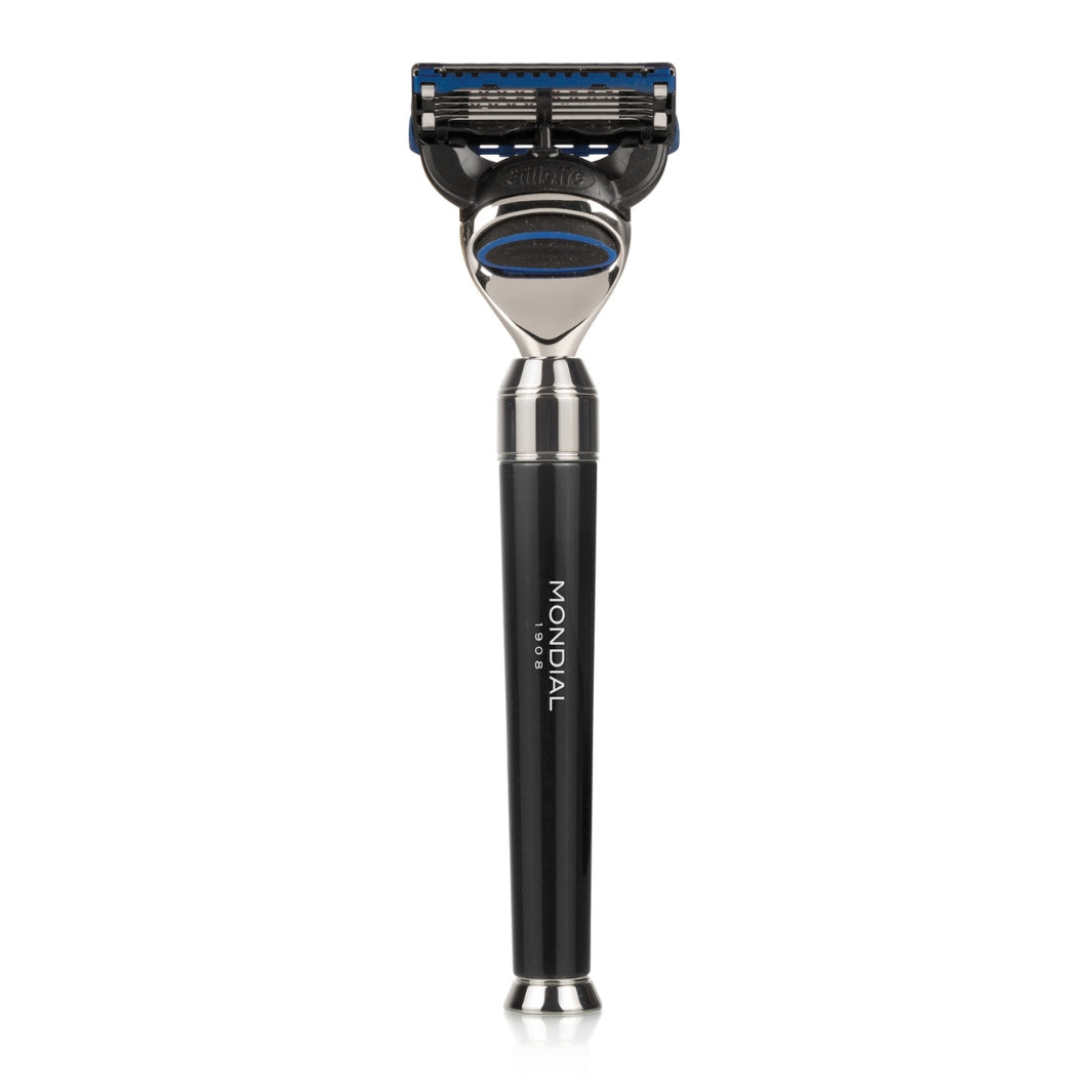 'Premium' Cartridge Razor Handle in Black Resin & Chrome | Mondial 1908 ...